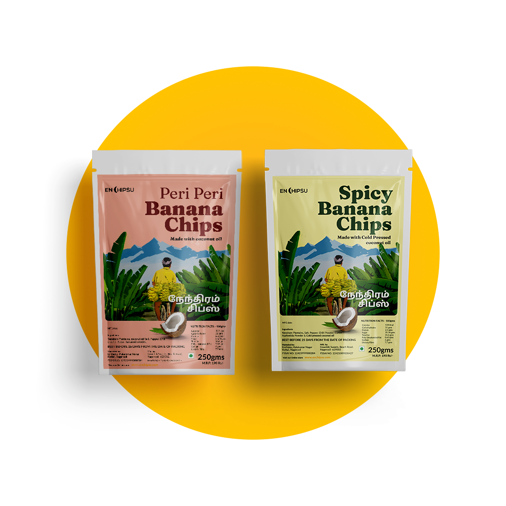 Coconut Oil Banana Chips Combo Kerala chips - Traditional Nendran snacks